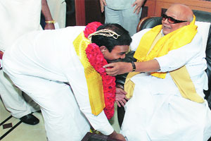 Raja home,DMK chief greets brother | News Archive News - The Indian Express