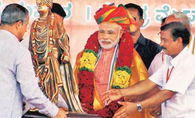 Eye on Lok Sabha polls,Narendra Modi calls for a Congress-free India ...