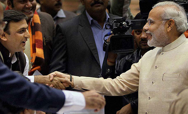 As BJP flexes muscle in UP,Akhilesh Yadav takes dig at Narendra Modi ...