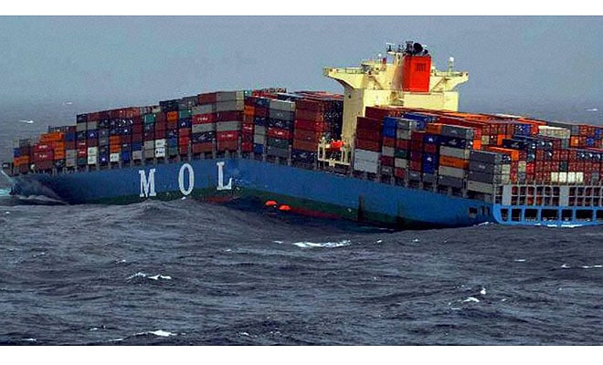Merchant vessel ‘Mol Comfort’ splits into two off Mumbai coast,crew ...
