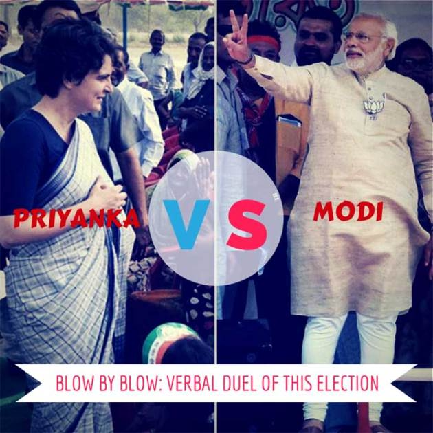 Priyanka Gandhi vs Narendra Modi: Attacks and counter attacks | Picture ...