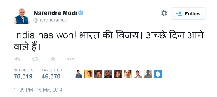 PM Modi rules Twitter in 2014; #MufflerMan Kejriwal most hashtagged ...