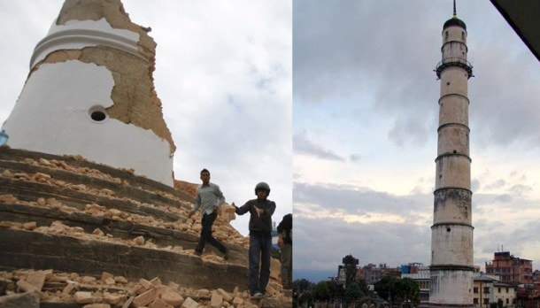 Nepal’s iconic Dharahara Tower, Durbar Squares scarred by earthquake ...