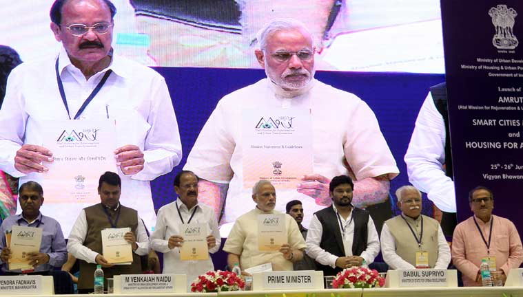 PM Narendra Modi launches Smart Cities Mission | India News - The ...