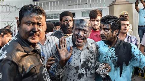 Ink attack on Jammu and Kashmir MLA Rashid Engineer over beef party ...
