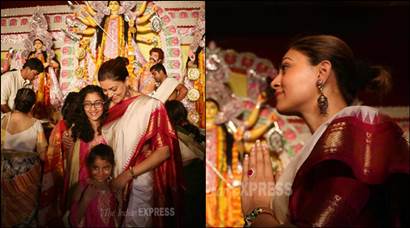 Sushmita Sen celebrates ‘Durga Puja’ with daughters Renee, Alisah ...