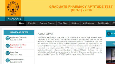 AICTE GPAT 2016: Download the result@aicte-gpat.in | Education News ...