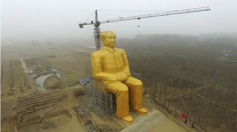 Mao’s 36 metre-high gold-painted statue comes up in China village ...