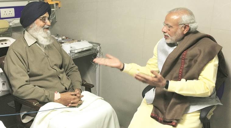 PM Modi visits Parkash Singh Badal in hospital, enquires about his ...