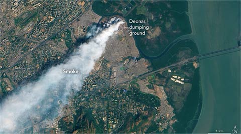 Mumbai: Smoke from Deonar landfill fire visible in NASA images | Mumbai ...