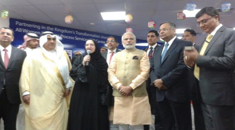 In Riyadh, PM Modi visits TCS’ all-women IT centre | India News - The ...