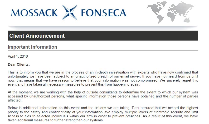 #PanamaPapers: A day before, Mossack Fonseca warned clients, now says ...