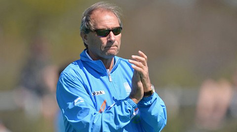 Roelant Oltmans working on goal scoring tactics with India colts ...