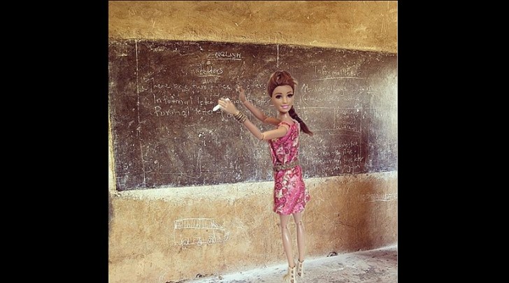 Barbie poses as clueless aid worker in Africa in this satirical photo ...