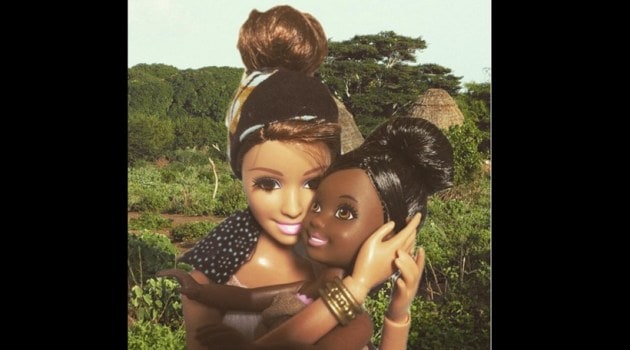 Barbie poses as clueless aid worker in Africa in this satirical photo ...