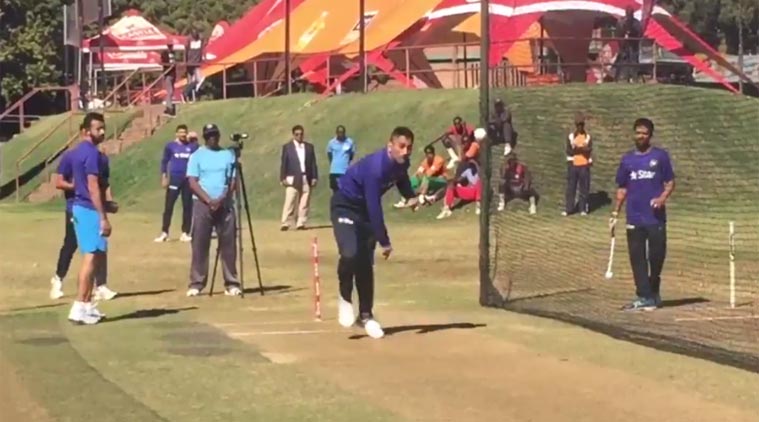 MS Dhoni bowls in the nets ahead of Zimbabwe ODIs, watch video ...