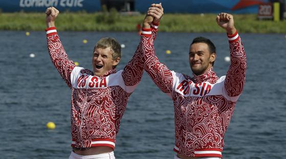 Five Russian canoeists, including Olympic champion Alexander Dyachenko ...