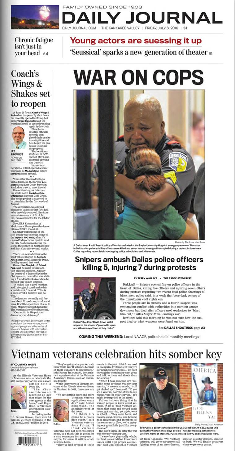 How US newspapers reported the brutal Dallas shooting episode | World ...