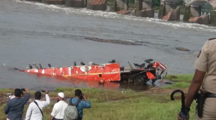Mahad bridge collapse: Naval teams locate wreckage of two buses under ...