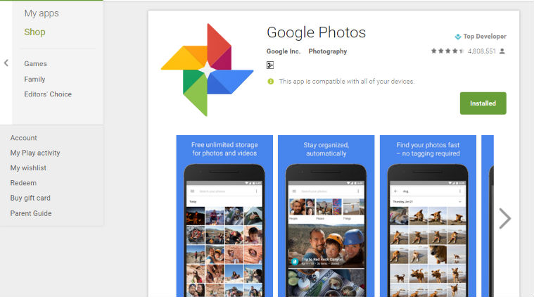 Google Photos app crosses 500 million installs on Play Store ...