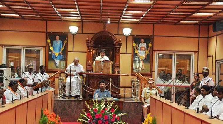 AIADMK memebers walk out of Puducherry Assembly on budget debate ...