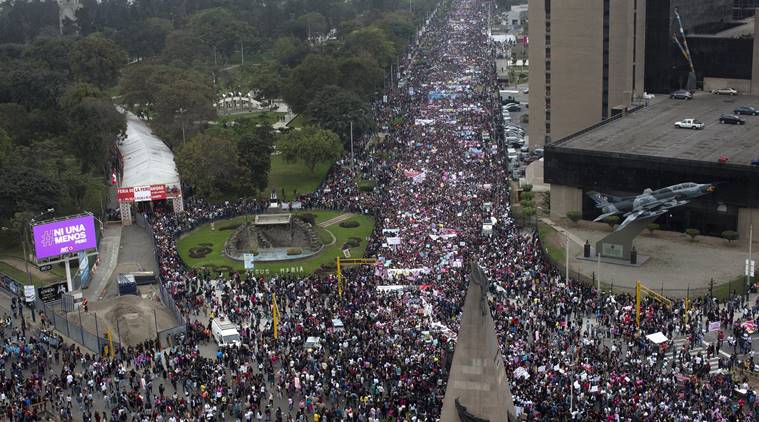 Peru: Tens of thousands march to protest violence against women | World ...