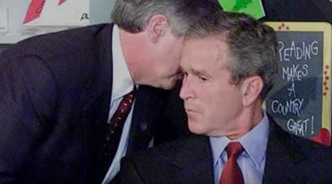 VIDEO: 9/11 attack — When President George Bush was in a classroom with ...