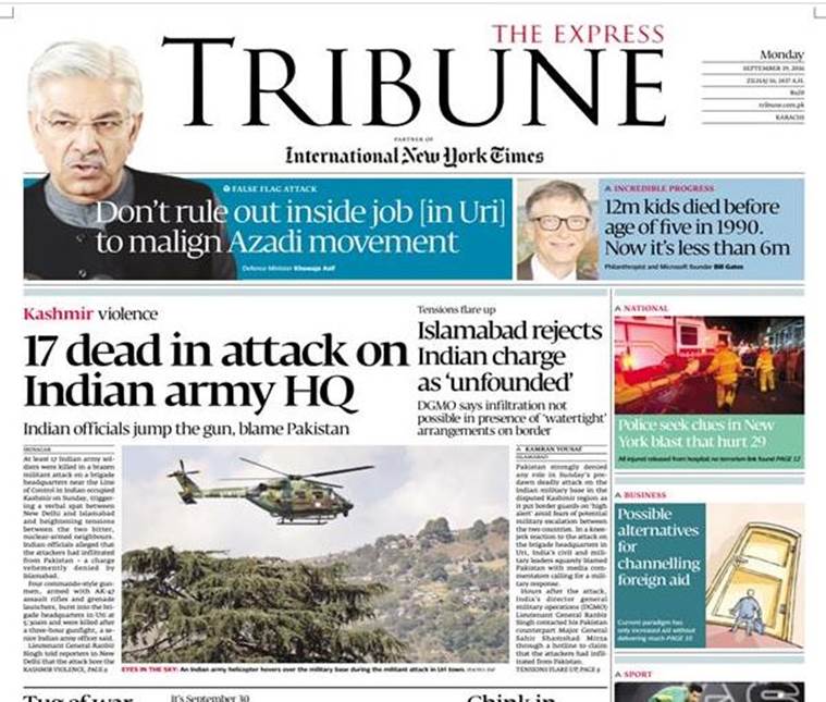 Uri terror attack: Here’s how Pakistan newspapers covered it | India ...