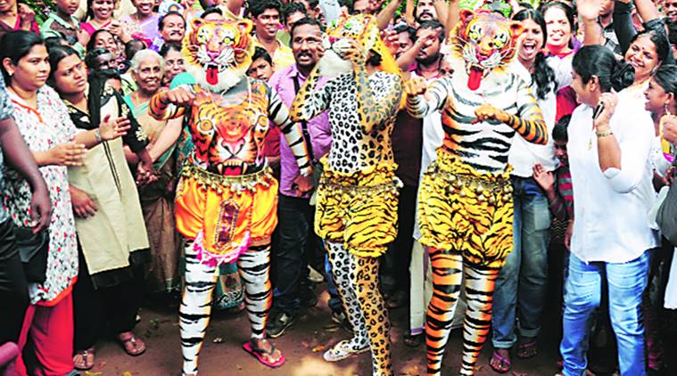 Three women make roaring entry into Kerala’s male-dominated Pulikali ...