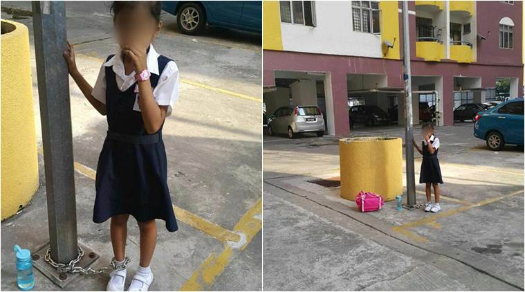 Disturbing images of 8-yr-old girl chained to a post for refusing to go ...