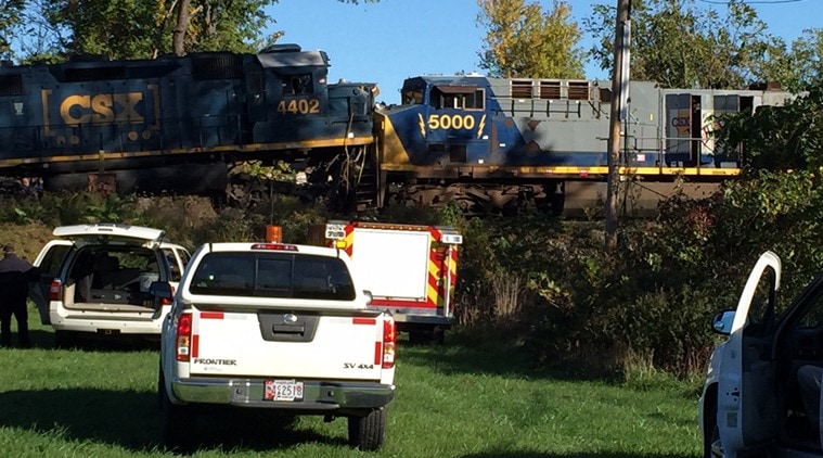 Freight train hits another in a head-on collision in Philadelphia ...