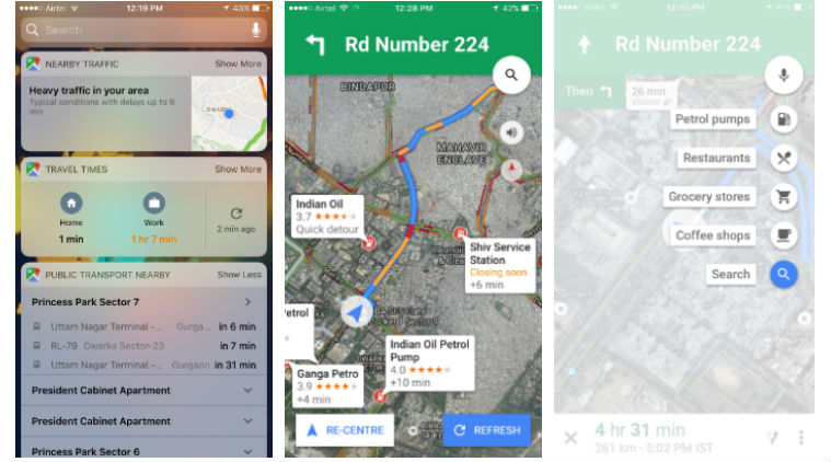 Google Maps iOS update brings ‘Nearby Traffic’ widget, pit stop ...