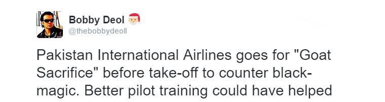 Pakistan airline slammed on Twitter for sacrificing black goat before ...