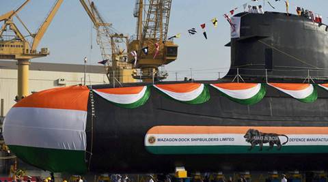 Second Scorpene-class submarine launched | India News - The Indian Express