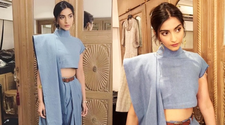 Sonam Kapoor in this denim sari by Masaba Gupta is the epitome of ...