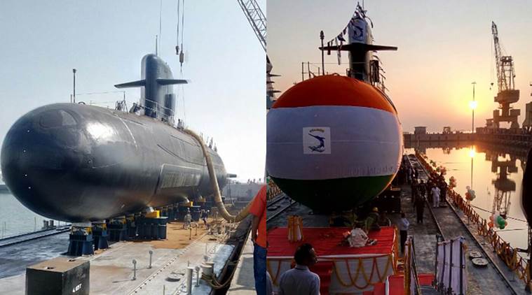 Second Scorpene class submarine INS Khanderi launched in Mumbai | India ...