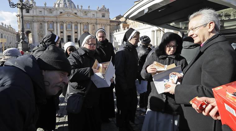 Pope Francis treats homeless to lunch as he marks Epiphany | World News ...
