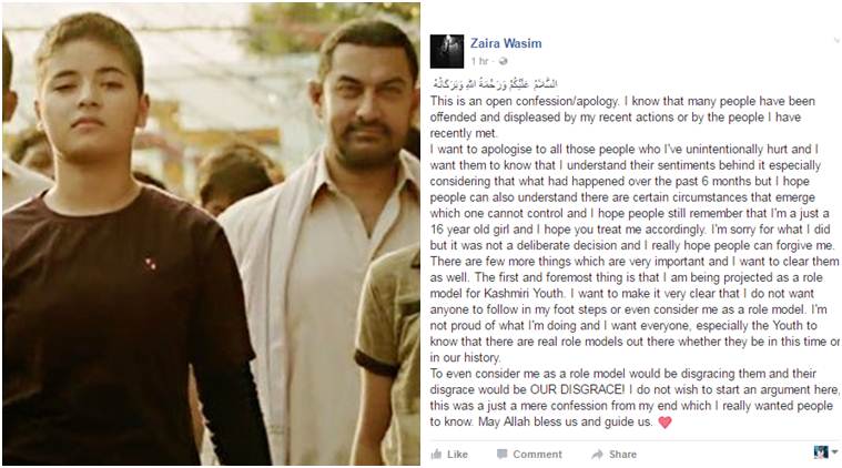 Dangal Girl Zaira Wasim Apologises And Deletes Post Writes A