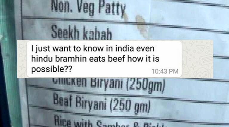 ‘How can a Hindu Brahmin consume beef?’ This girl’s conversation with ...