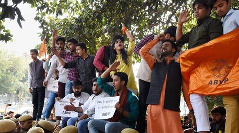 ABVP holds protest march in DU campus, demands action against anti ...