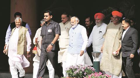 BJP MPs cheer ‘Gujarat ka sher’ as PM Modi enters Rajya Sabha | India ...