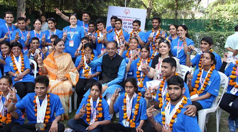 Vijay Goel felicitates Indian Special Olympics athletes | Sport-others ...