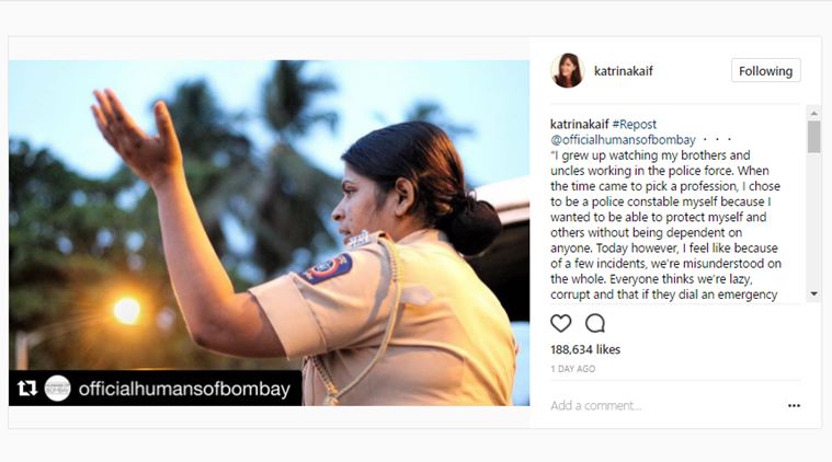 Katrina Kaif just shared this woman police officer’s inspiring message ...
