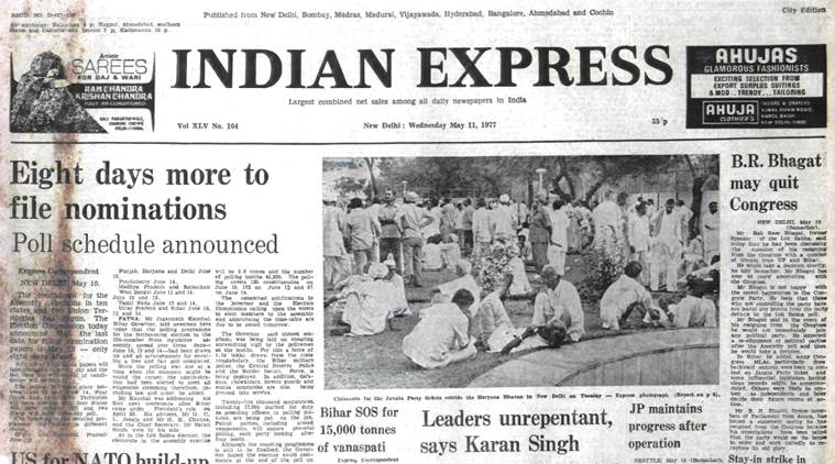 Forty Years Ago, May 11, 1977: Ten States To Vote | The Indian Express