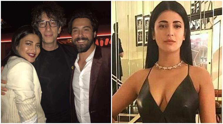 Cannes 2017 Shruti Haasan Meets Her Hero Neil Gaiman Father Kamal Haasan Shares Picture