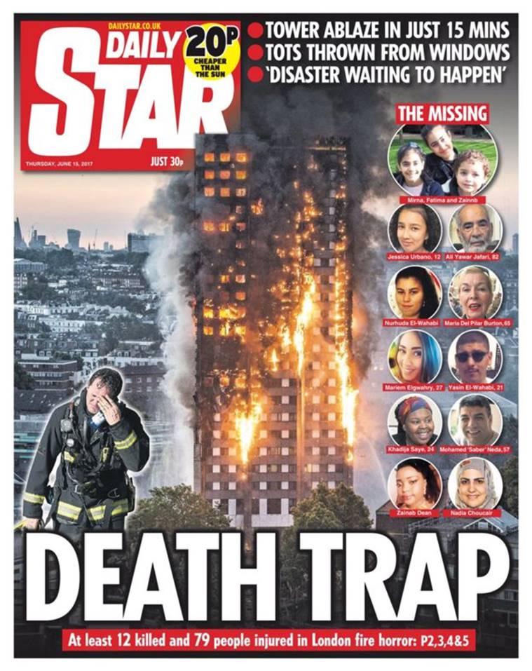 London fire: How British newspapers reported the Grenfell Tower tragedy ...