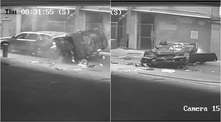 WATCH: The horrific moment when a car comes CRASHING from the SEVENTH ...