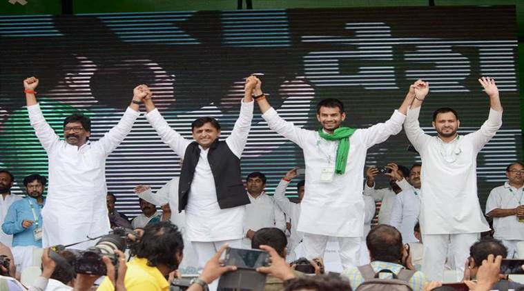 RJD rally in Patna: Senior opposition leaders come together for a ‘BJP ...