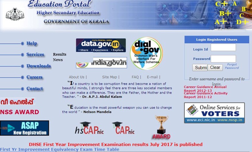 DHSE Kerala Plus One improvement revaluation, scrutiny results 2017 ...