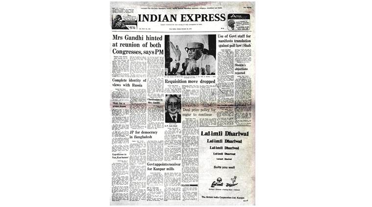 Forty Years Ago: October 28, 1977 | The Indian Express